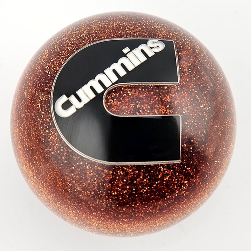 Orange Glitter Cummins C Ball Shift Knob | Metal Flake City