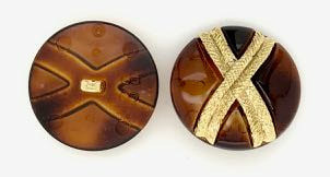 Mock Tortoiseshell with Gold 'X' (R599) | All Buttons