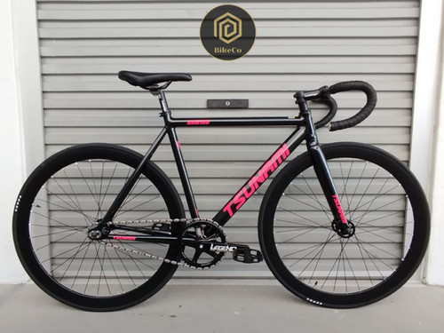 TSUNAMI SNM-100 Fixed Gear Bicycle | Black Pink Premium Drop Bar Fixie ...