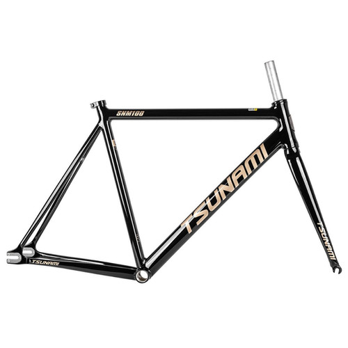 TSUNAMI SNM-100 Black Gold Fixie Frameset | Fixed Gear SNM100 Track ...