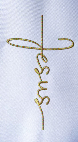 Jesus Cross Stole Metalic | Church Vestments