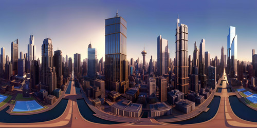 City Metropolis - 8K Panoramic Backdrop + HDR Map | Iclone 3d