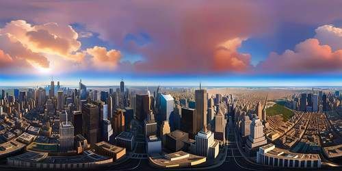 Expansive City 2 - 8K Panoramic Backdrop + HDR Map | Iclone 3d
