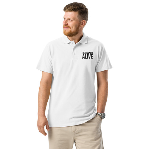 Recovery Alive Black Logo Premium Polo T-Shirt | Recovery Alive Inc.