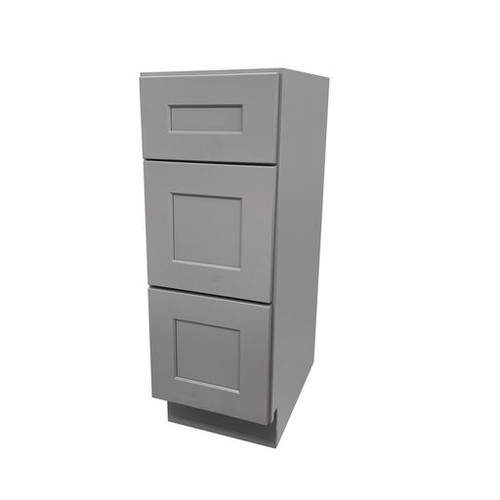 3 Drawers Bathroom Vanity Base in Light Grey Shaker 12" | Vanity Atelier