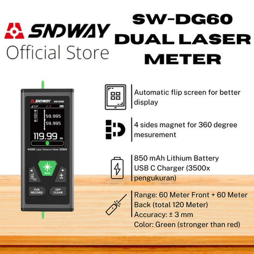 SNDWAY Meteran Laser Distance Meter Bidirectional SW-DG 60 | SNDWAY ...