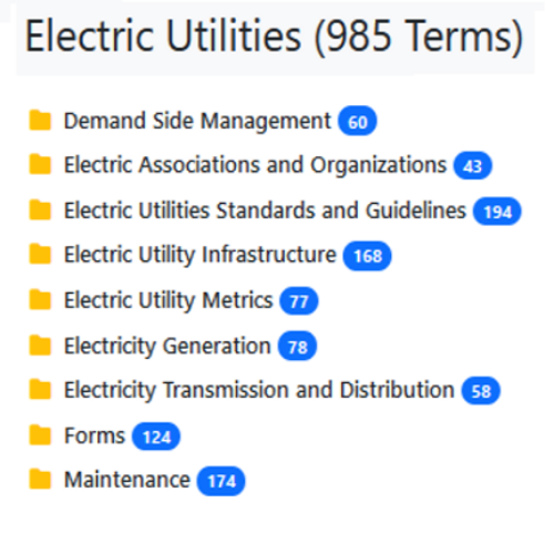 Electric Utilities Taxonomy