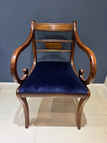 Antique Regency Scroll Arm Carver Chair | THE ANTIQUES HOUND