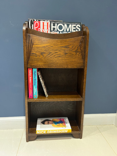 Art Deco Antique Oak Magazine Rack and Bookcase | THE ANTIQUES HOUND