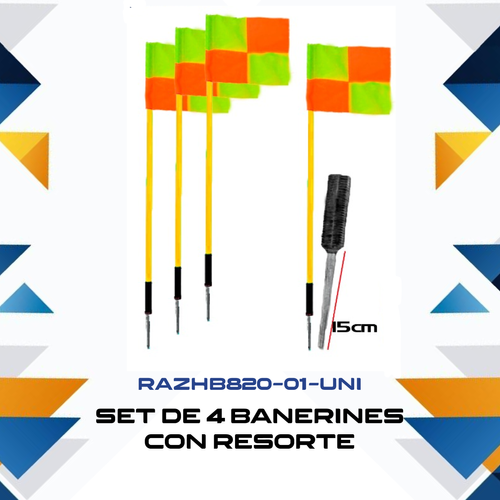 SET DE 4 BANDERINES CON RESORTE | Steel Sport