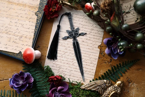 The Monarch's Dagger Faux Leather Bookmark | Curioaks