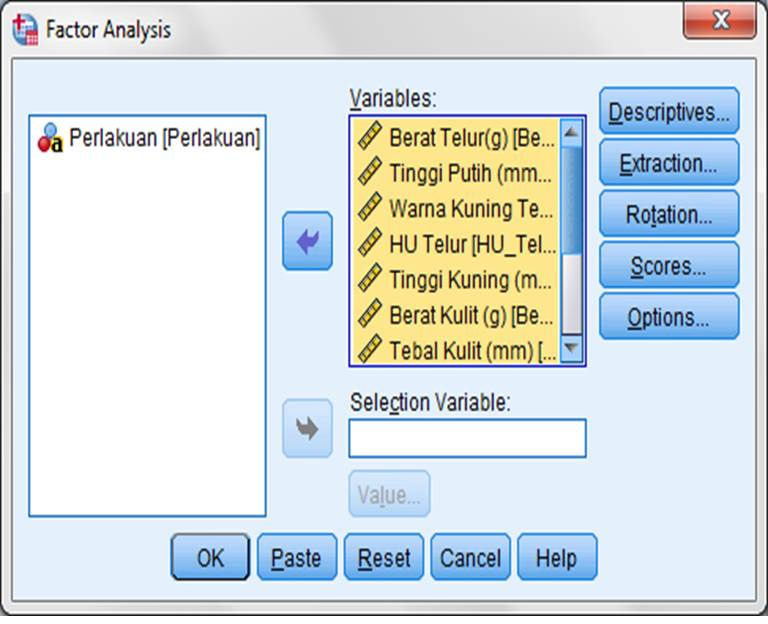SPSS : ANALISIS BIPLOT