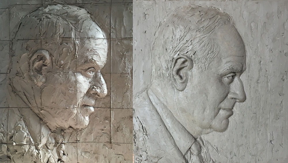 Work in progress of clay relief