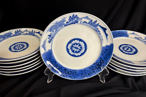 Meiji Period Japanese Set of 12 Hand-Painted Ceramic Plates | Haig's of ...