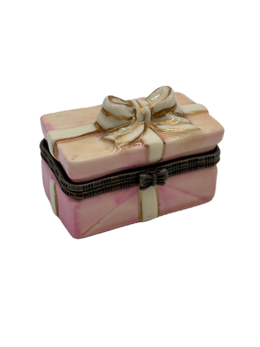 Porcelain Present Box with Bow Trinket Box | Haig's of Rochester