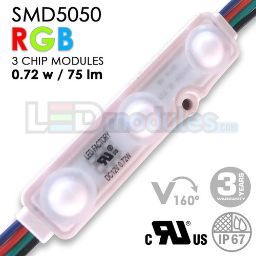 160°-0.72w - SMD5050 3chip - RGB Led Modules (100pcs) | LEDmodules.com