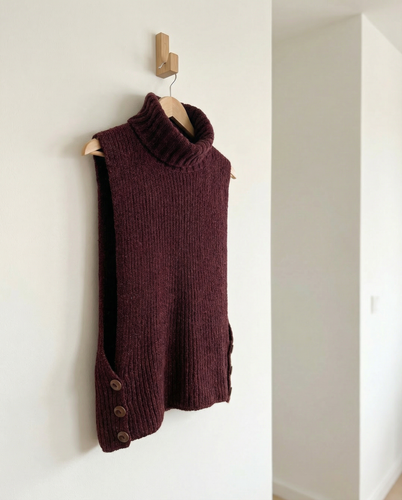 Runa Slipover | Strickanleitung Pullunder mit Rollkragen