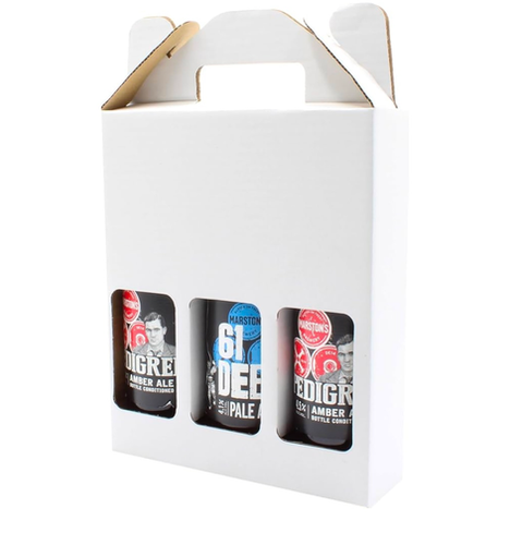3 bottle gift box 330ml bottles white | Blanks R Us