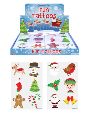 Mini Christmas temporary tattoos 12 pack | Blanks R Us