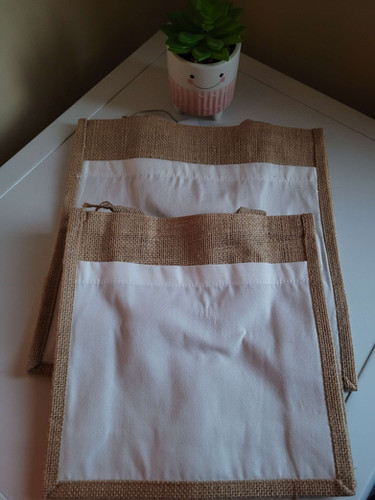 Jute bag with sublimation pocket. | Blanks R Us