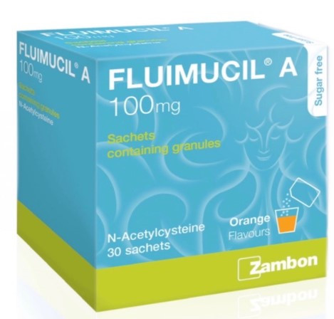 Fluimucil 100mg Acetylcysteine Granules - Orange flavour 30 sachets ...