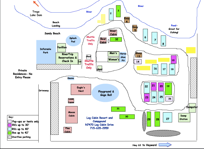 Resort Map | Log Cabin Resort