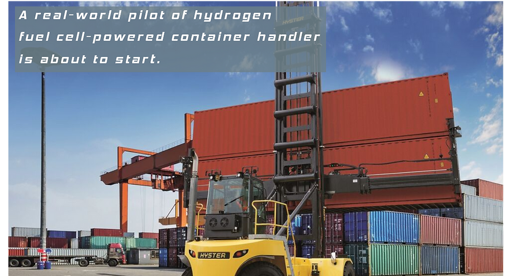 👍 A real-world pilot of hydrogen fuel cell-powered container handler is ...