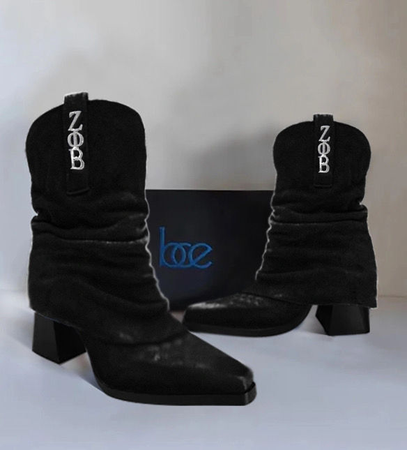 ΖΦΒ Black Suede Boots | b.c.e. Custom Shoes