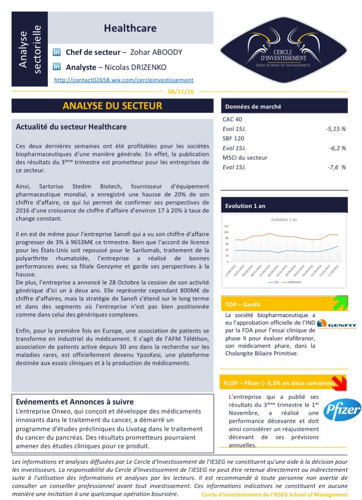 Analyse Healthcare - 20/11/2016