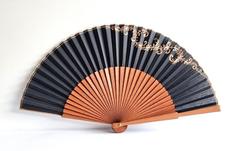 Hand-painted Spanish fan | C-850NEG | Hand fan CANELA
