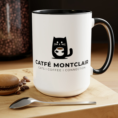 Catfé Montclair Original Two-Tone Coffee Mugs, 15oz | Catfe Montclair