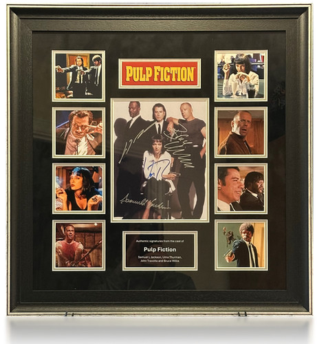 Signed Pulp Fiction photo with Samuel L. Jackson, John Travolta, Bruce ...