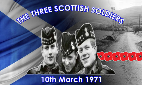 Three scottish soldiers saltire poppy flags | JUSTICE371 CAMPAIGN