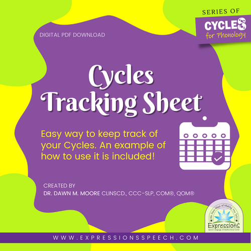 Cycles Tracking Sheet (Digital PDF Download) | Expressions Speech