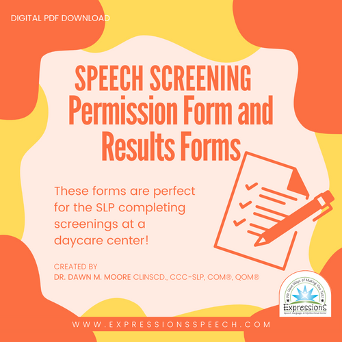 Speech Screening Permission Form and Results Forms (Digital ...