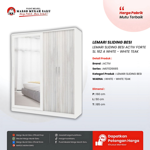 LEMARI SLIDING BESI ACTIV FORTE SL 162 | Margo Murah Baru