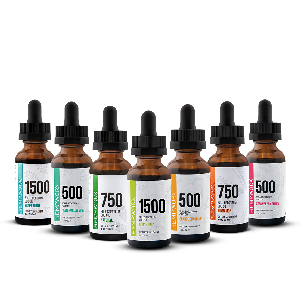 HempWorx CBD Oil Full Spectrum Oils 500mg, 750mg, 1500mg