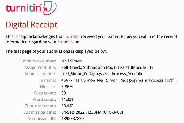 Turnitin Report | Neil Simon Pedagogy
