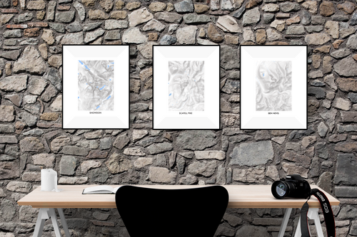 three peaks challenge topographic maps set | LocalOutlines