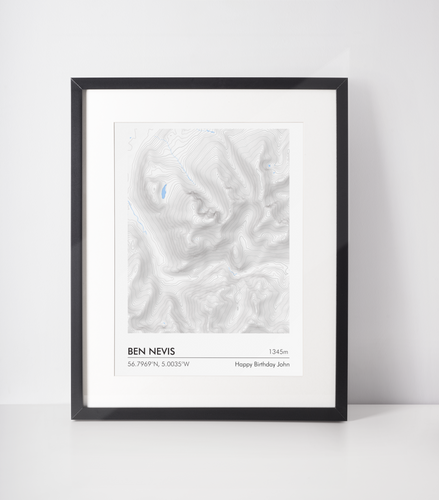 Ben Nevis topographic map | LocalOutlines
