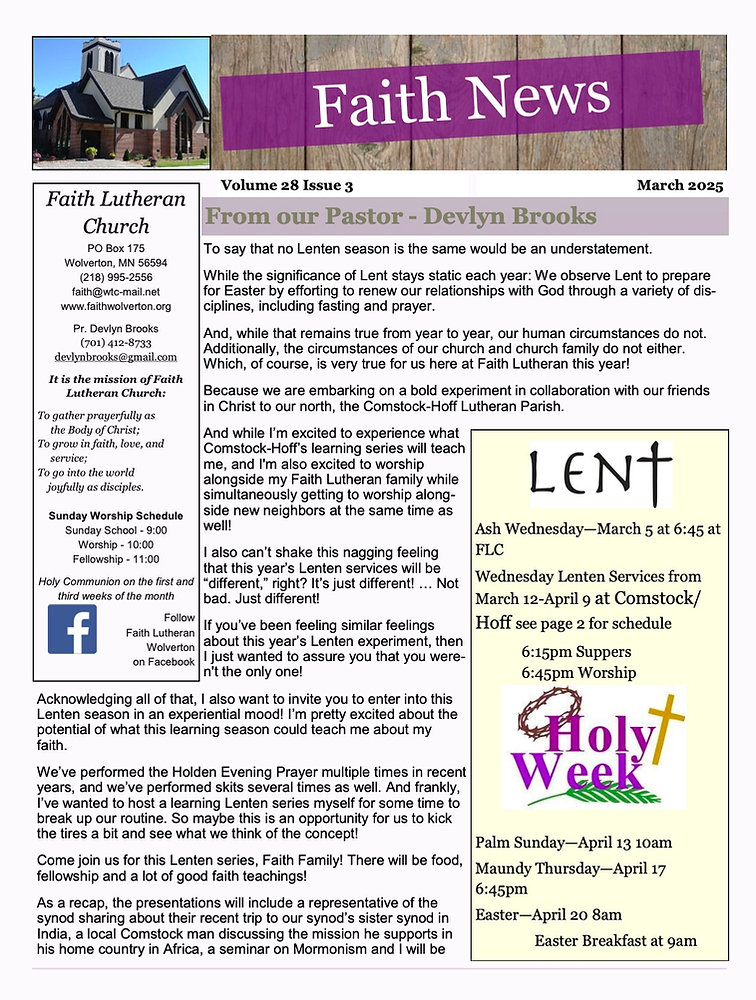 Finding Faith ... in living through a different kind of Lent together