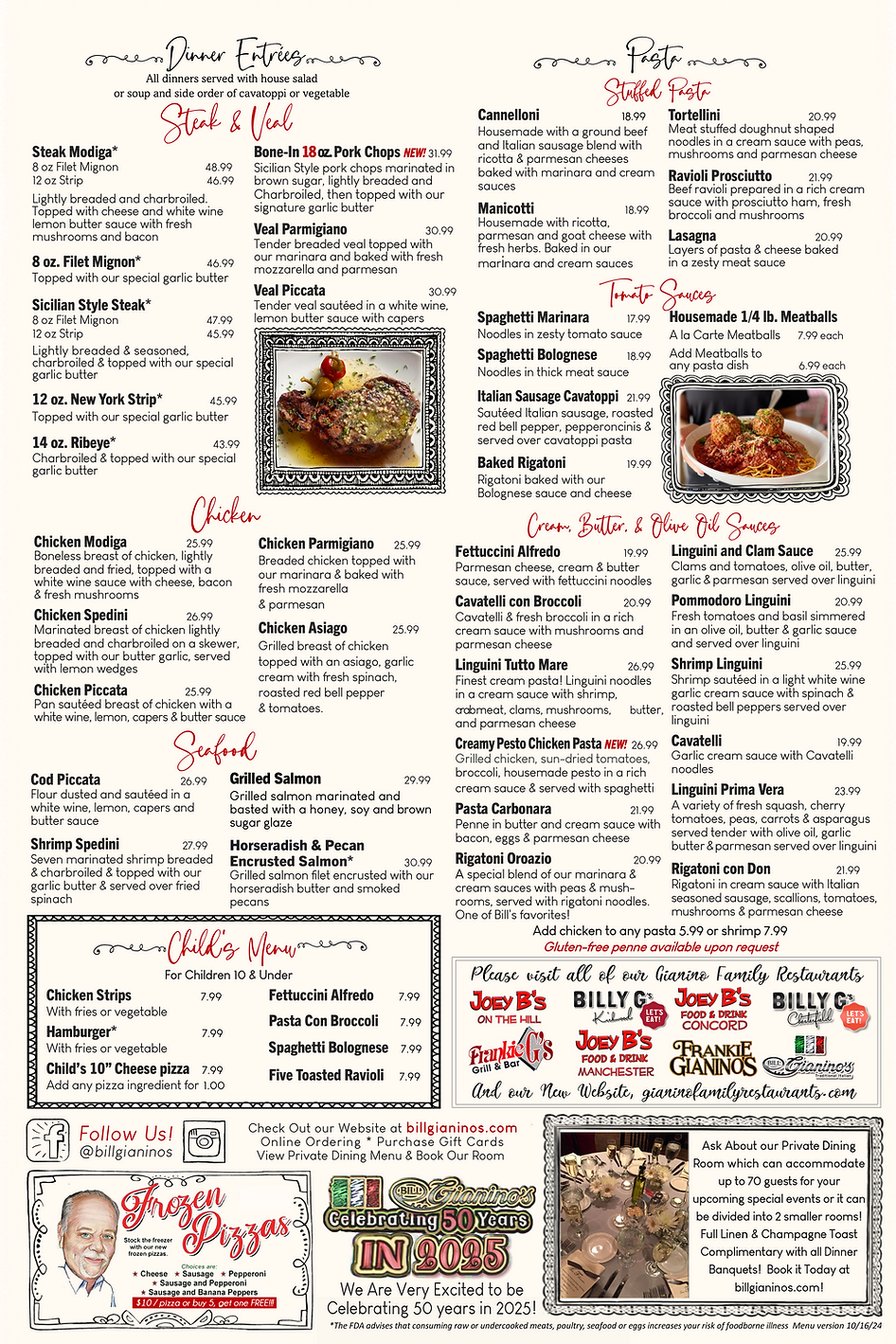 Main Menu (24/7 Availability) | Bill Gianinos