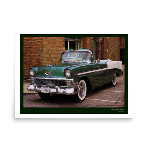 Neptune Green & White 1955 Chevy Bel Air 18x24 Poster | Collectors Choice