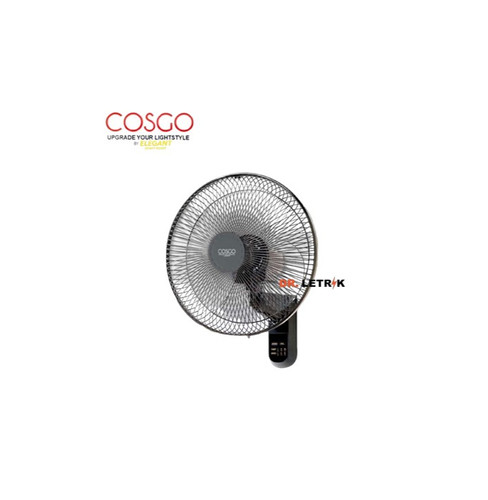 COSGO CSG-16WF-RC 16'' Remote Control Wall Fan PVC Dark Grey | DRLETRIK