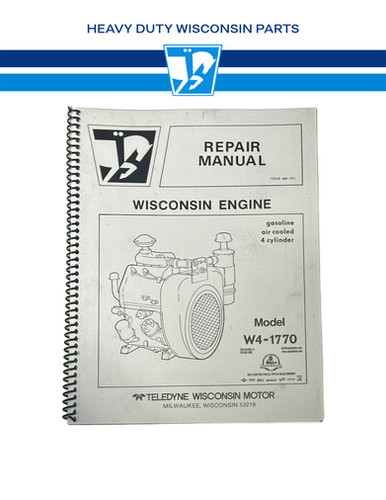 Wisconsin Engine Model W4-1770 Repair Manual | Sam's Bolens ...
