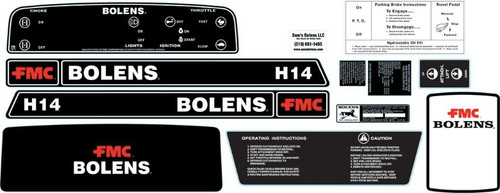 H-14 FMC Decal Set | Sam's Bolens, LLC