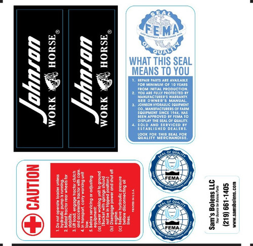 Bolens Johnson Work Horse Loader Decals | Sam's Bolens, LLCThis is a 7 ...