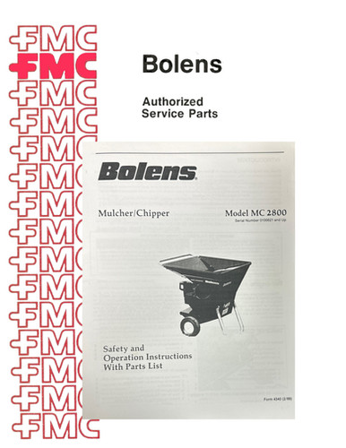 Bolens MC2800 Chipper Manual | Sam's Bolens, LLCBolens MC2800 Chipper ...