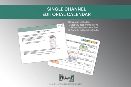Single Channel Editorial Calendar Template | The Framework