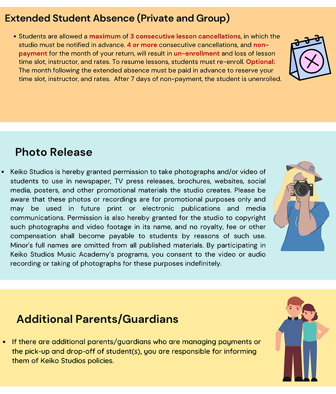 Family Group Lesson Policies | Queens Village, NY | Keiko Studios